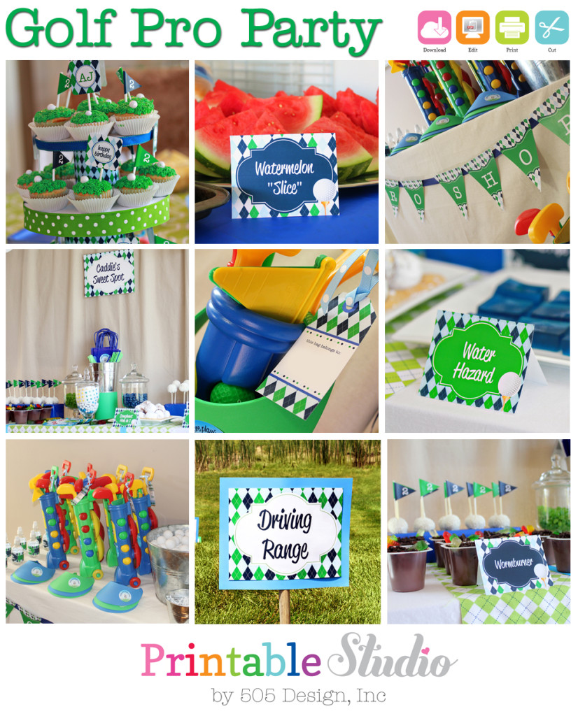 Golf Birthday Party Printable and Invitation Set - Printable Studio