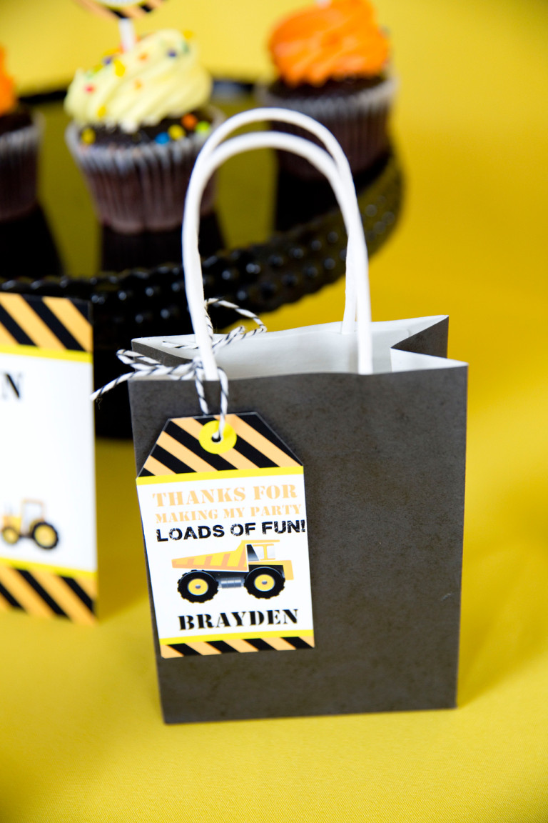 Construction Party Favor Tags - Printable Studio