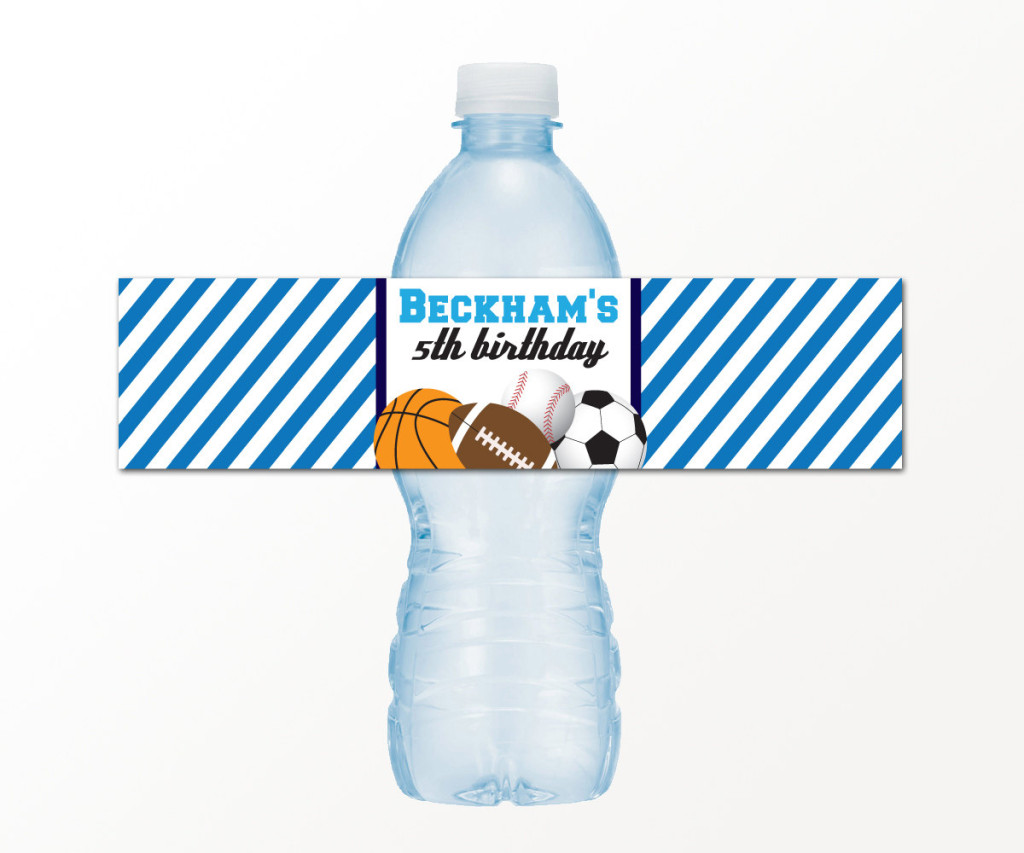 Sports Birthday Drink Labels - Printable Studio