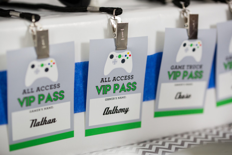 Video Game Party VIP Pass with White Controller - Printable Studio