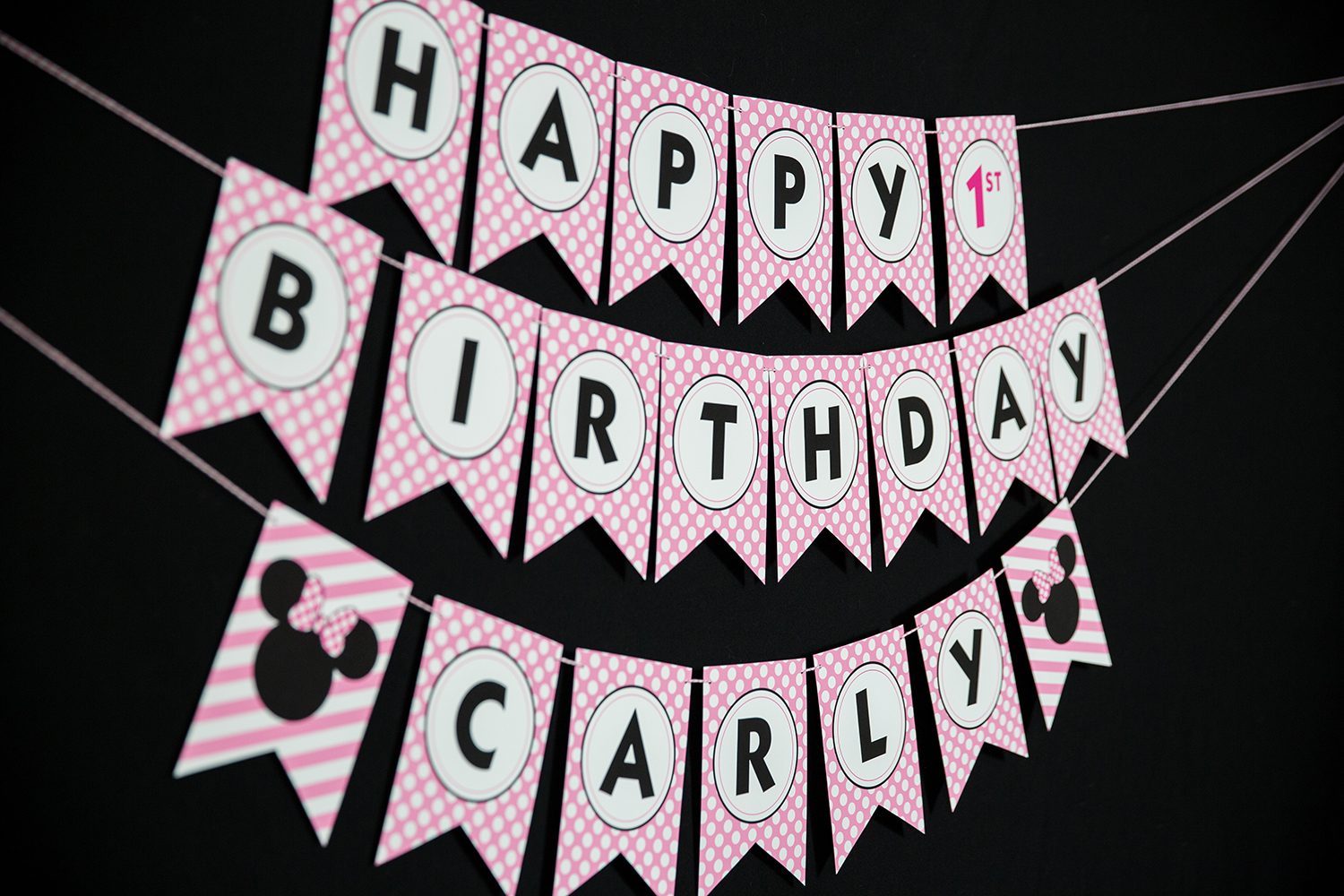 Pink Minnie Mouse Birthday Banner Printable Studio