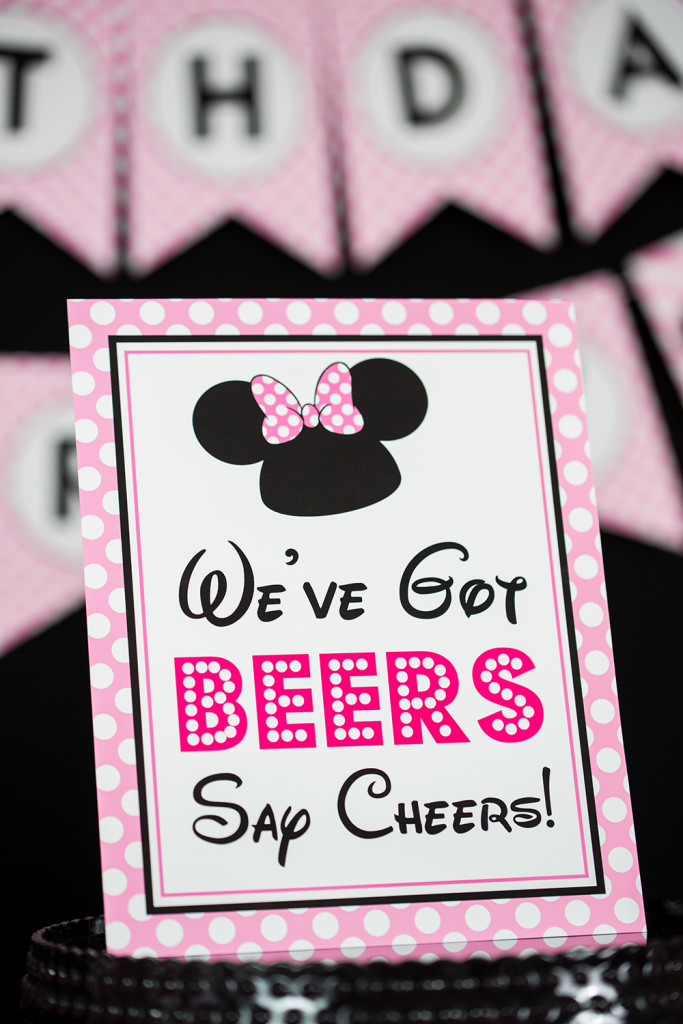 Pink Minnie Mouse Party Signs - Printable Studio