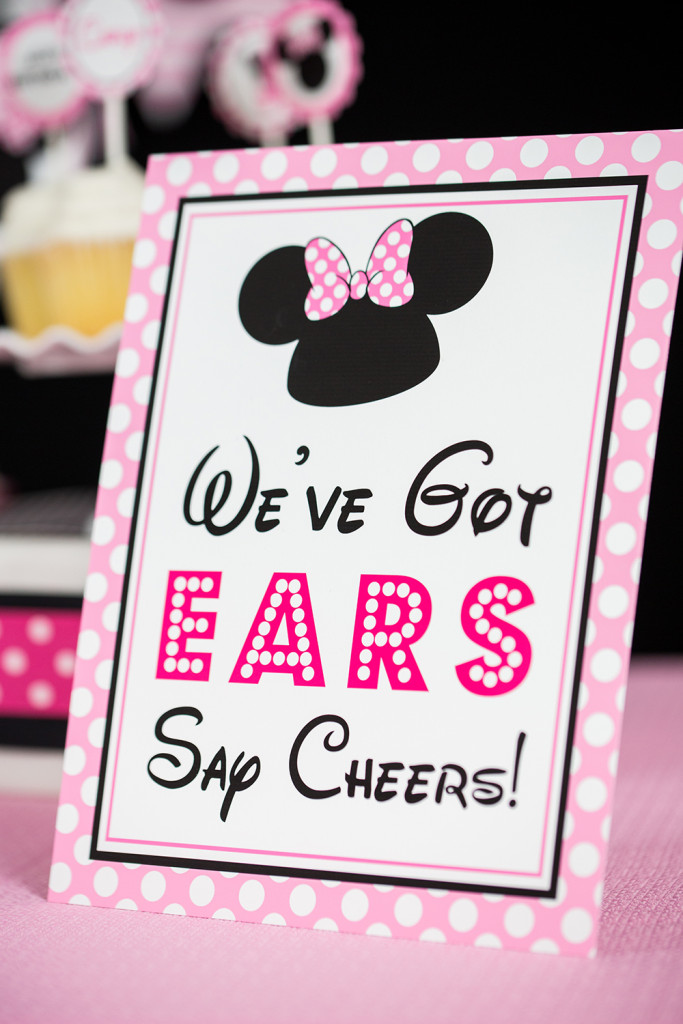 Pink Minnie Mouse Party Signs - Printable Studio