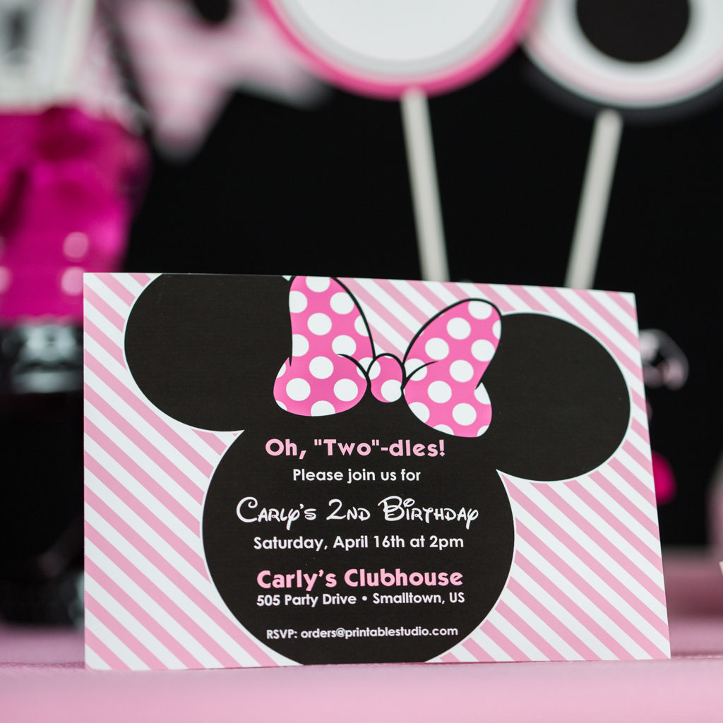 Pink Minnie Mouse Invitation - Printable Studio