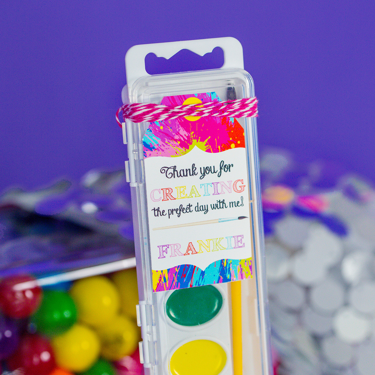 Art Party Favor Tag Printable Studio