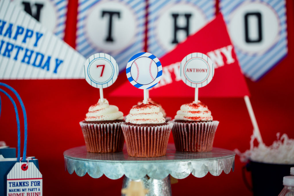 Baseball Party Cupcake Toppers - Printable Studio