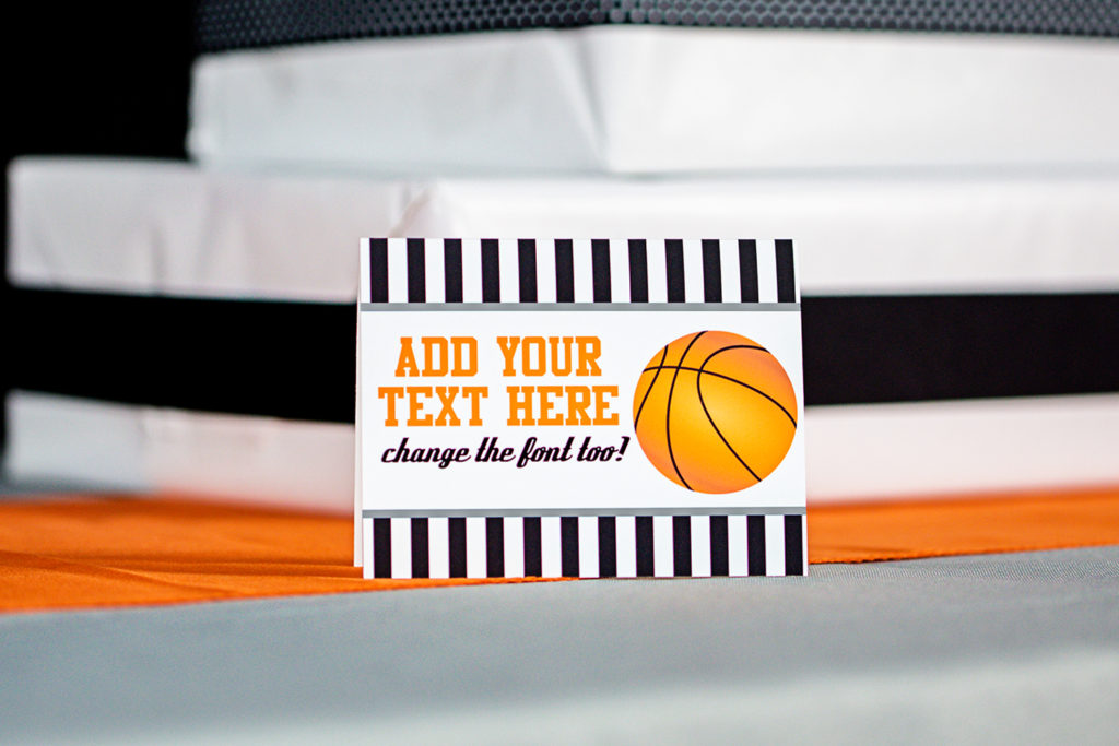 Basketball Party Food Labels / Buffet Table Signs - Printable Studio
