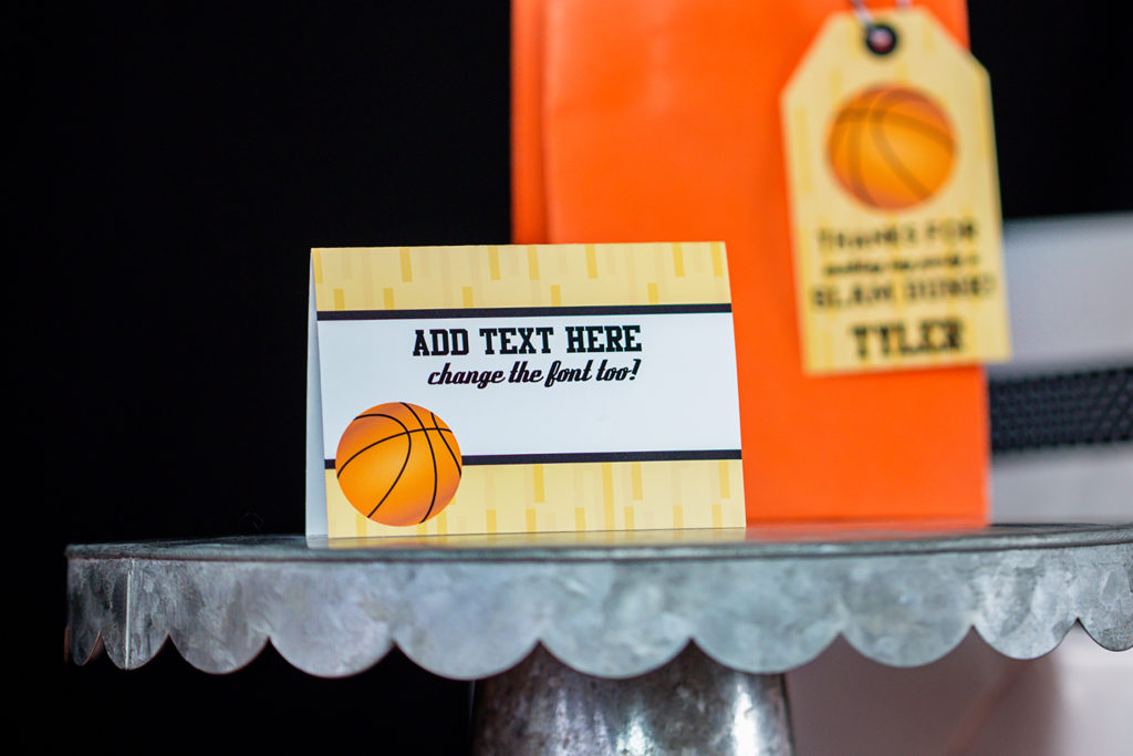Basketball Party Food Labels / Buffet Table Signs - Printable Studio