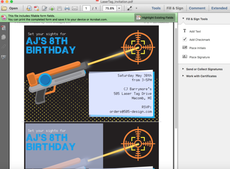 Laser Tag Party Invitation - Printable Studio