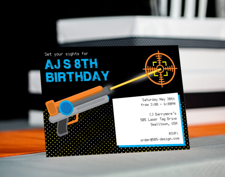 Laser Tag Party Invitation - Printable Studio