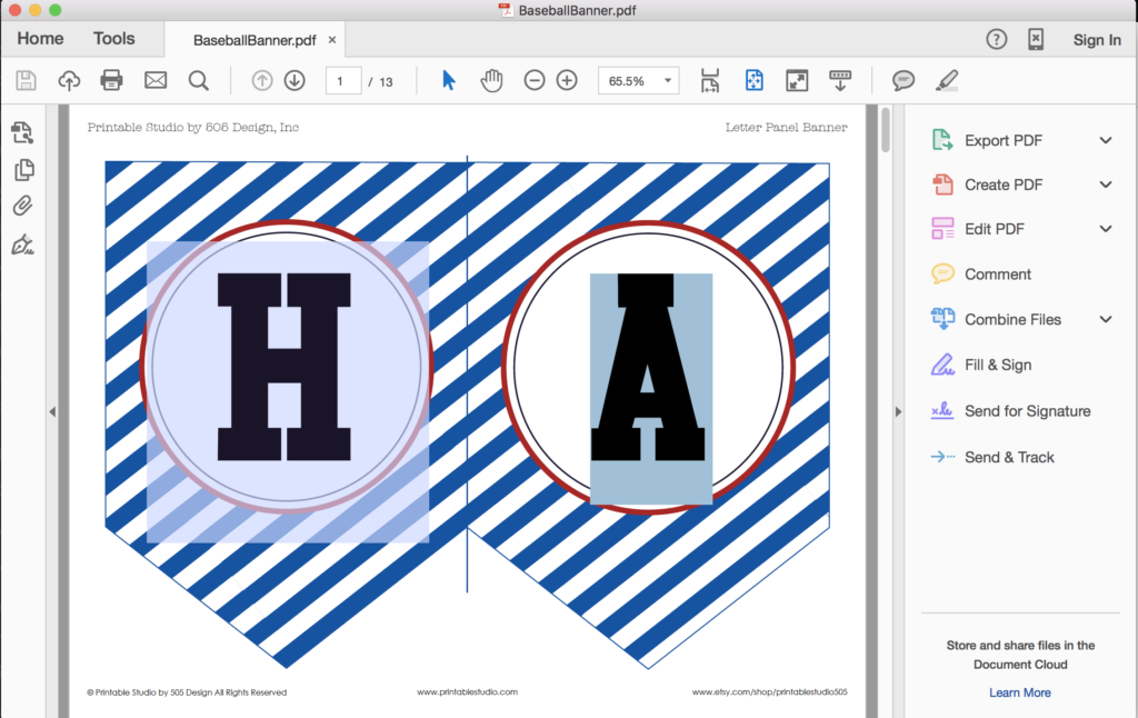 Baseball Party Birthday Banner - Printable Studio