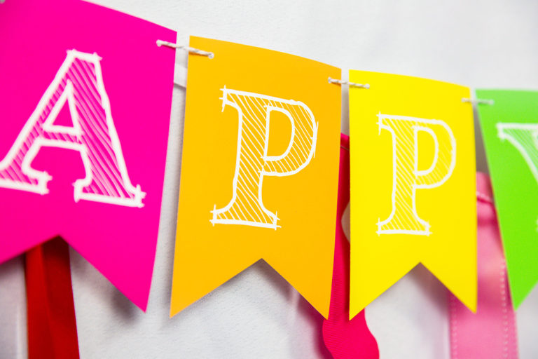 Art Party Birthday Banner in Rainbow Color - Printable Studio