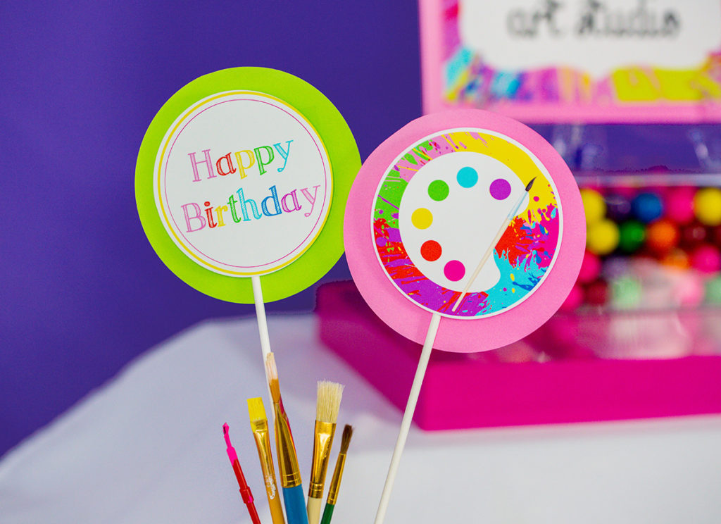 Art Party Centerpieces - Painting Party Centerpieces - Printable Studio