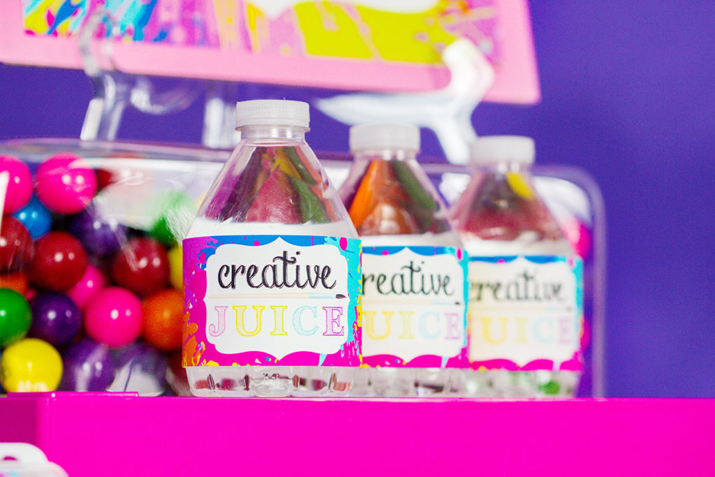 Art Party Drink Labels - Creative Juice Drink Labels - Printable Studio