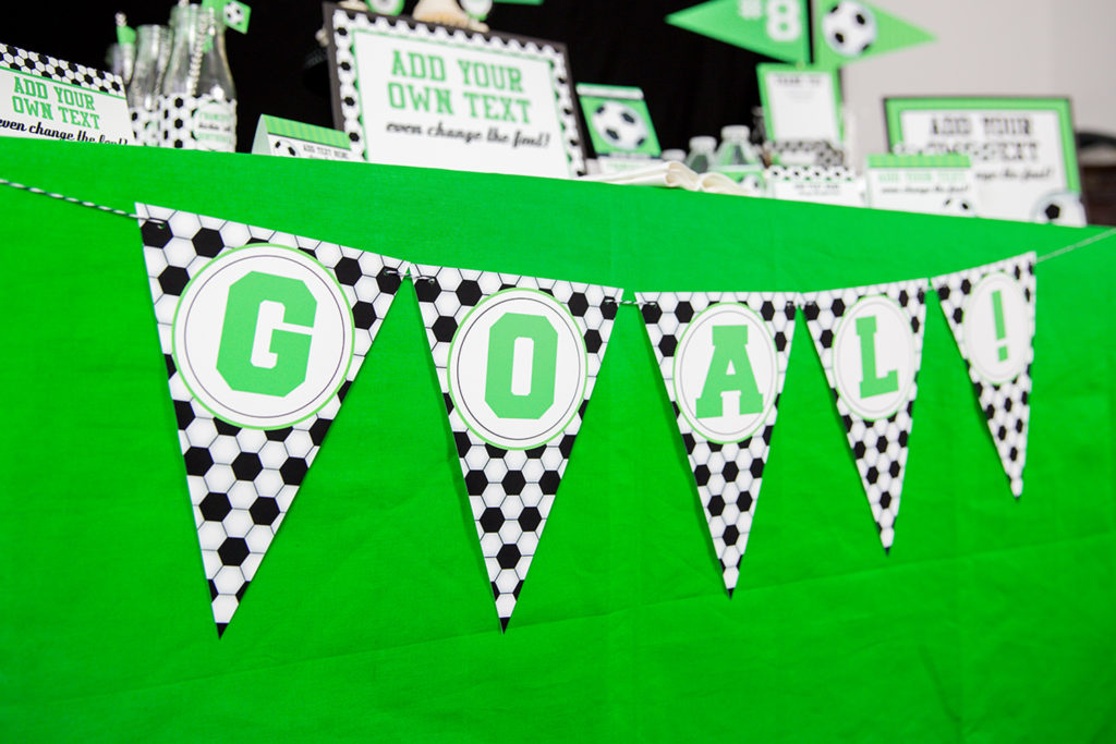 Soccer Party Editable Banner - Printable Studio