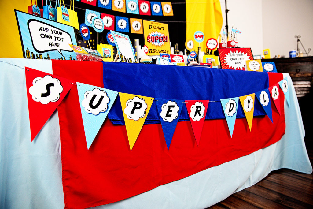 Superhero Party Decorations and Invitation Set - Printable Studio