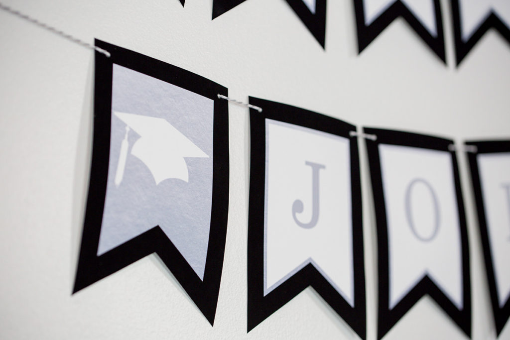 Black and Silver Graduation Banner - Printable Studio