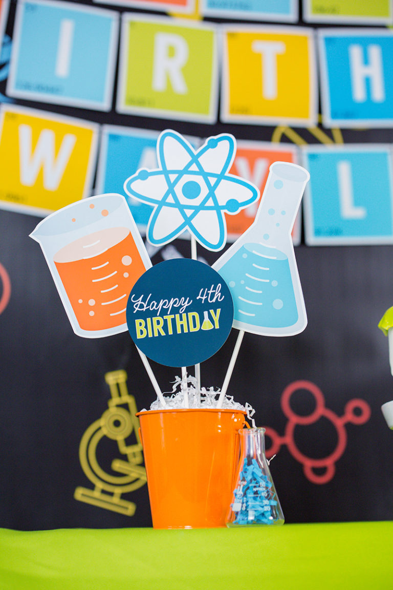 Science Party Printable and Invitation Set in Blue - Printable Studio