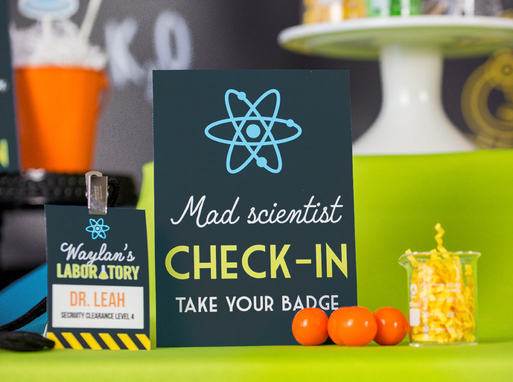 Science Party Printable and Invitation Set in Blue - Printable Studio