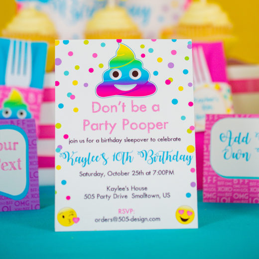 Emoji Party Pooper Decorations and Invitation - Printable Studio