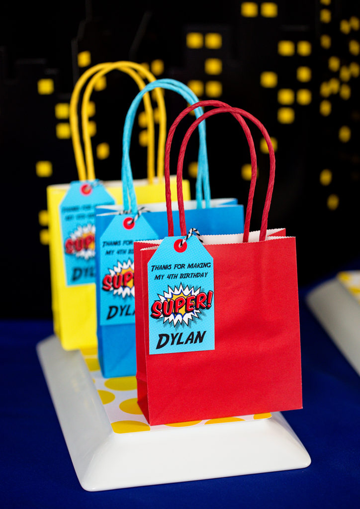 Superhero Food Labels in Blue - Printable Studio
